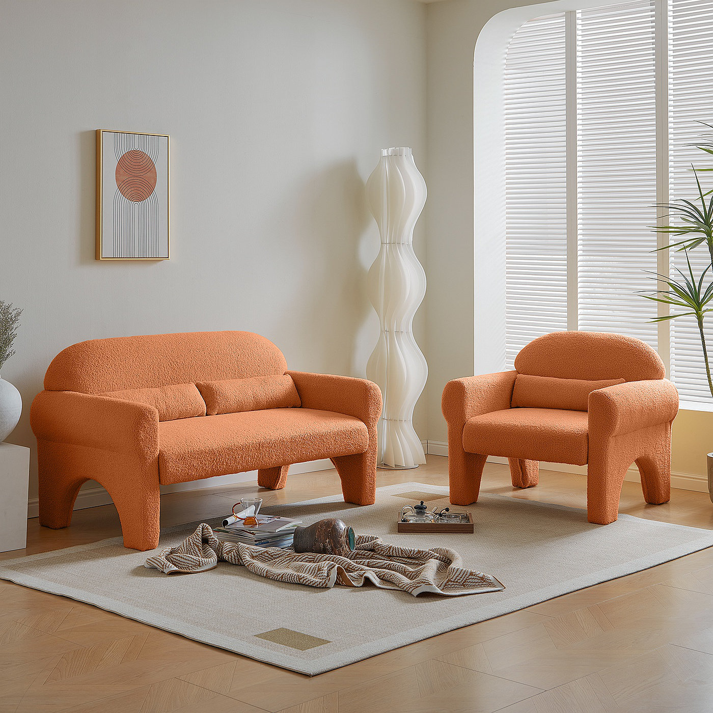 Brayden Studio® [VIDEO Provided]2 Piece Set Sofa Couch,Modern Teddy ...